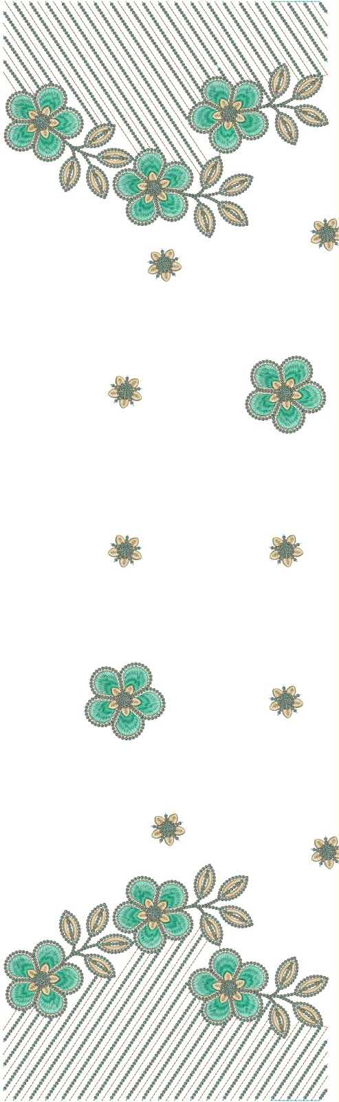 EmbDesignTube: Saree Embroidery Design with BACK BODY, Pallu & Shoulder