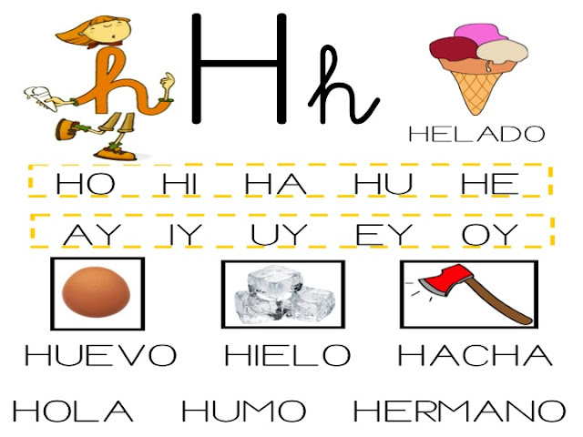 Actividades y ejercicios para infantil y primaria: LA LETRA " H " DE HELADO