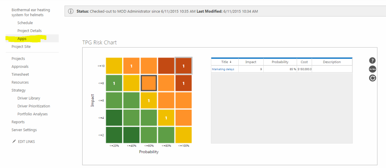 TPG Apps Highlights - Risk Matrix #projectonline #projectserver #risk