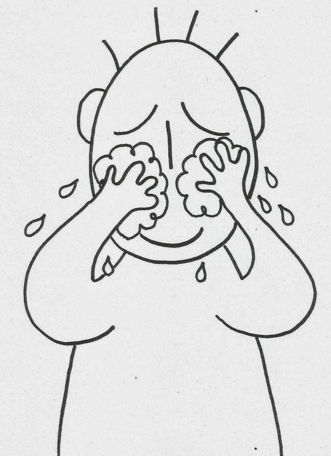 Wash Face Coloring Page Sketch Coloring Page