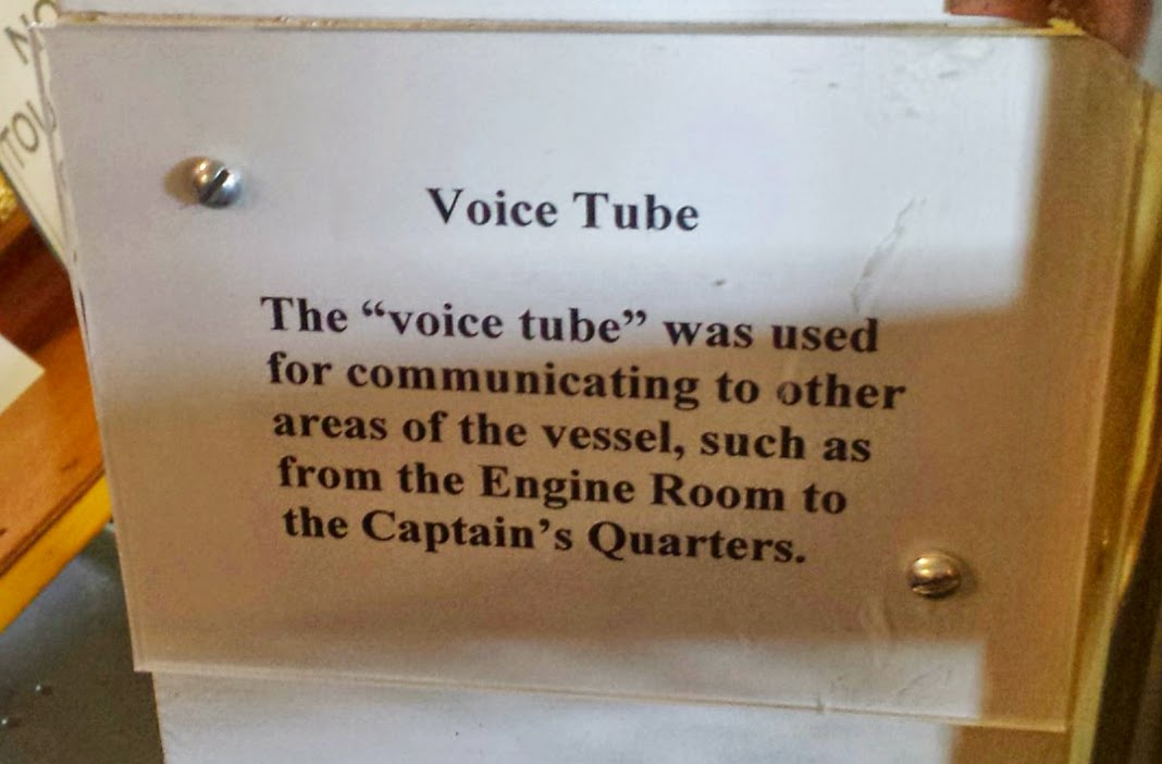 History and Culture by Bicycle: M.V. Sergeant Floyd: Voice Tube