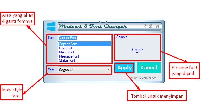 Cara Mengganti Font Windows 8