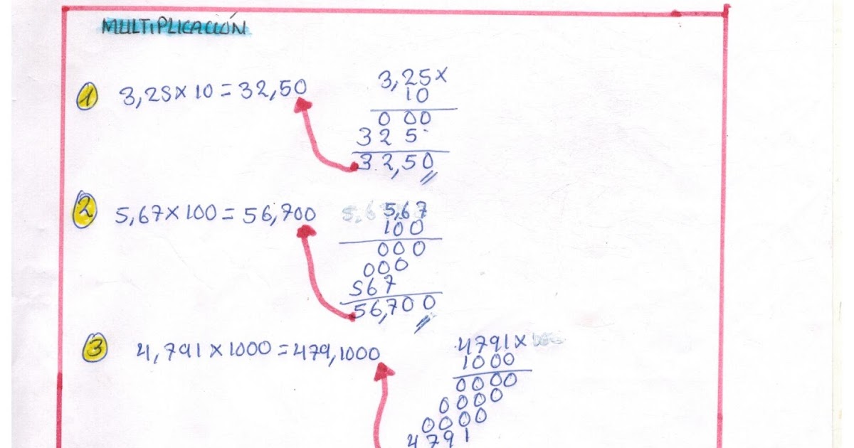 Multiplicación y división de números decimales | MATEMÁTICA-PRIMARIA VII