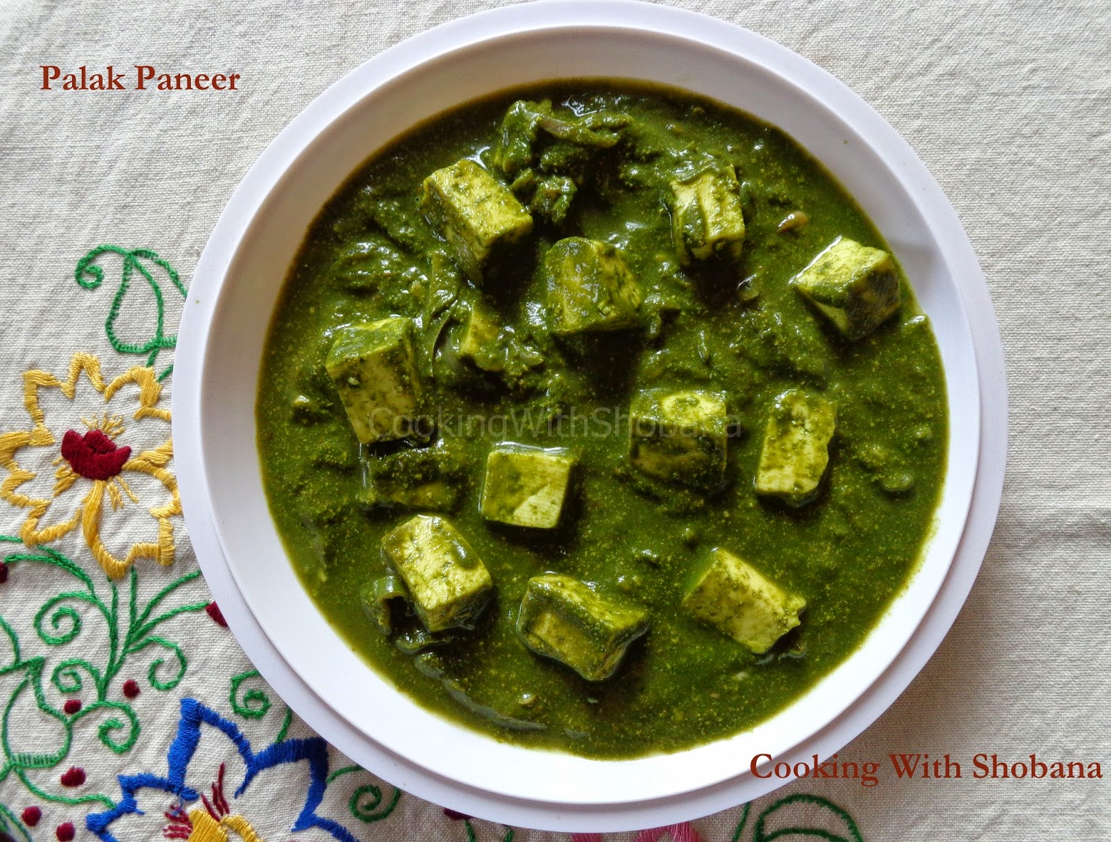 Cooking With Shobana : PALAK PANEER