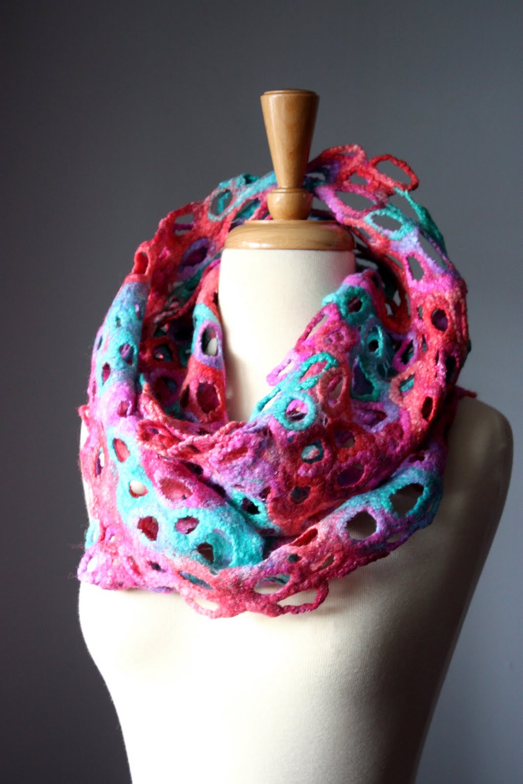 Laboratory of Fashion: Summer Felted scarf wool silk bamboo lace