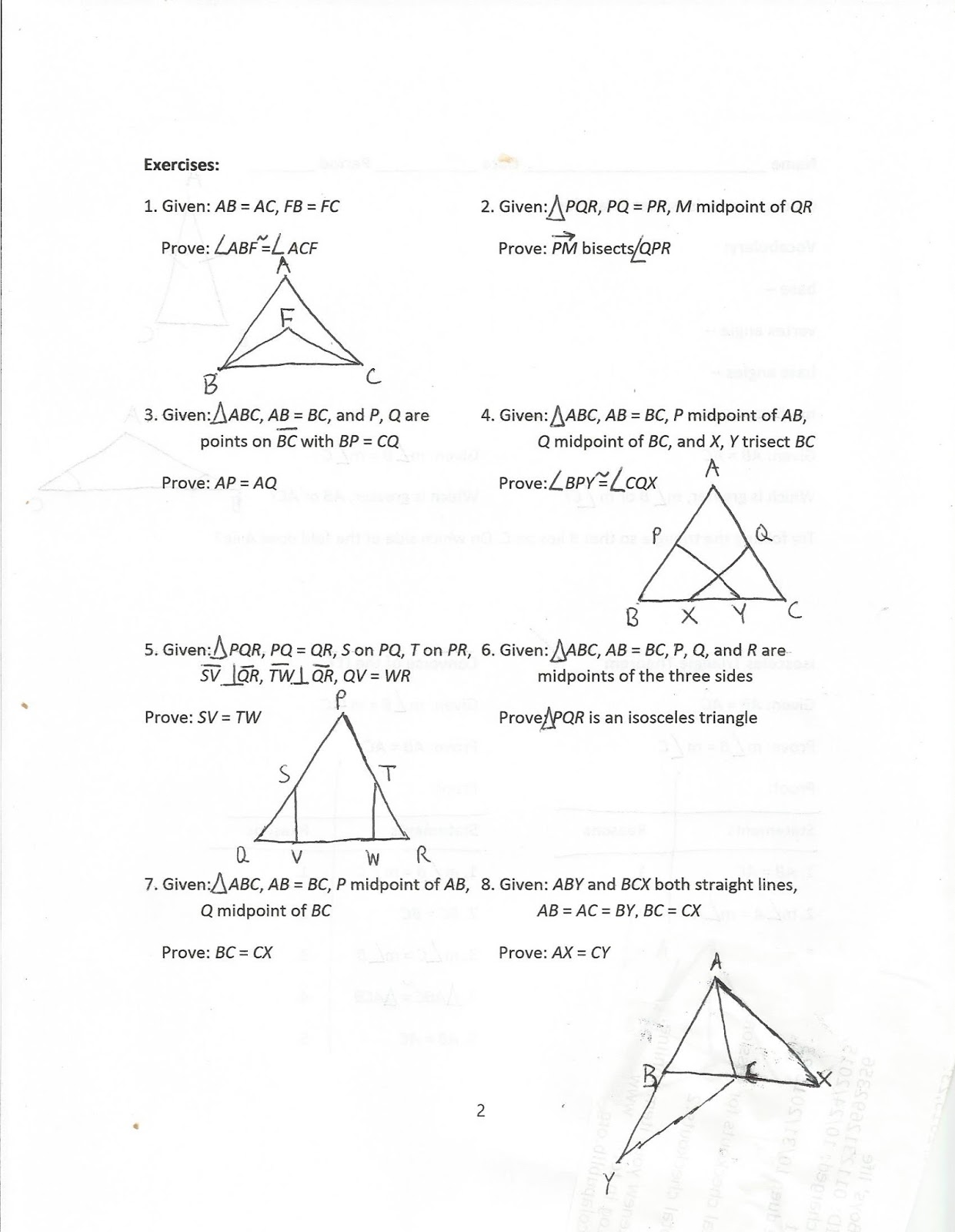 Geometry, Common Core Style: Lesson 5-1: Isosceles Triangles (Day 47)