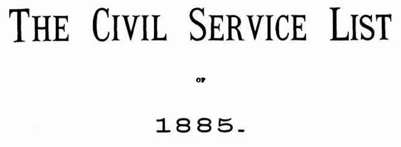 New South Wales Civil Service List: 1885