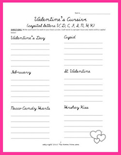 Classroom Freebies Too: Valentine's Day Cursive