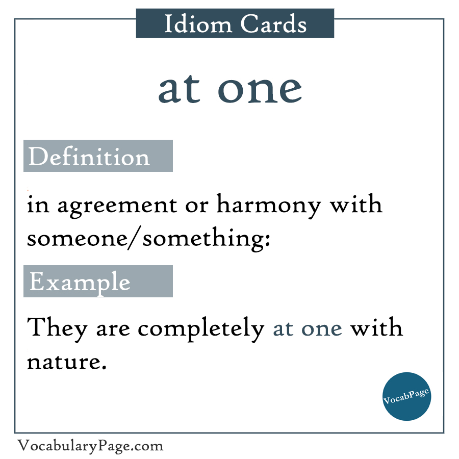 Idioms with one (1)