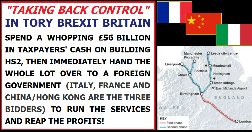 "Taking back control" by handing control of HS2 to one of three foreign ...