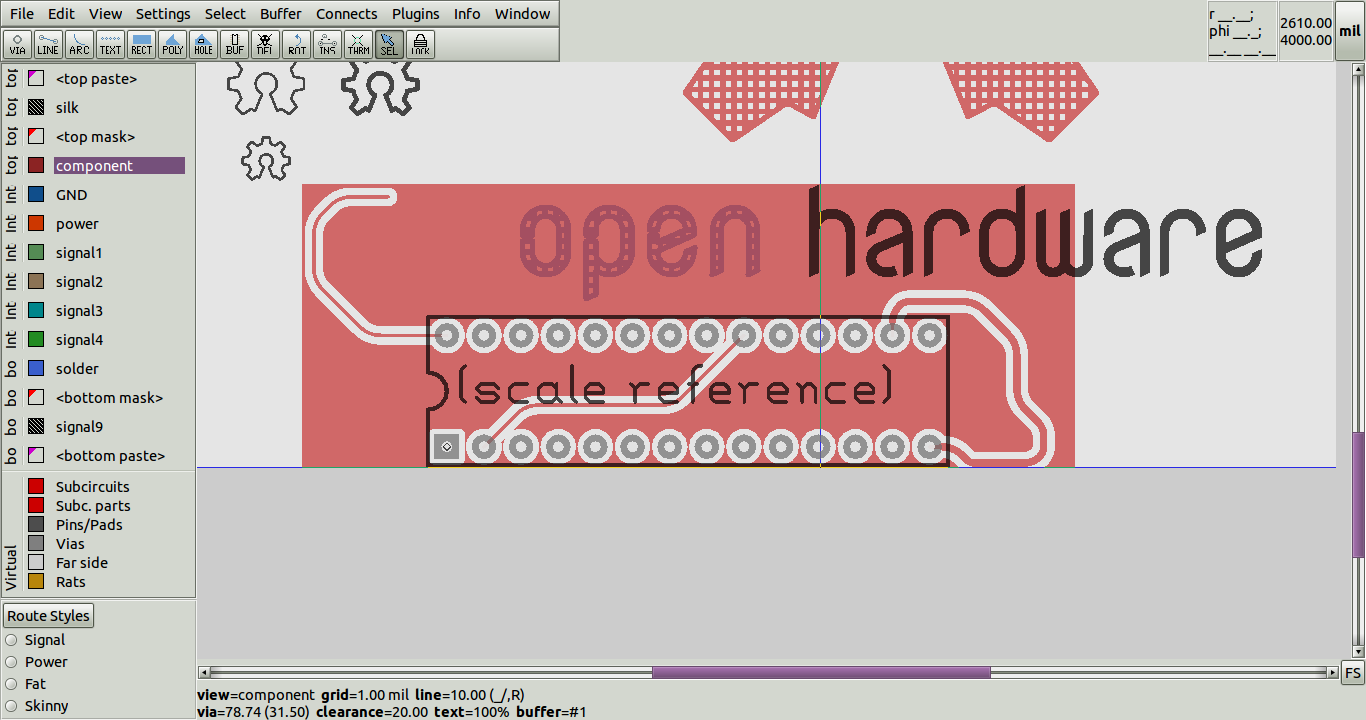 blog de VK5HSE: PolyHatch command for cross hatching polygons in pcb-rnd