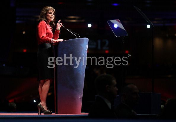 Ladies in Satin Blouses: sarah palin - red satin blouse