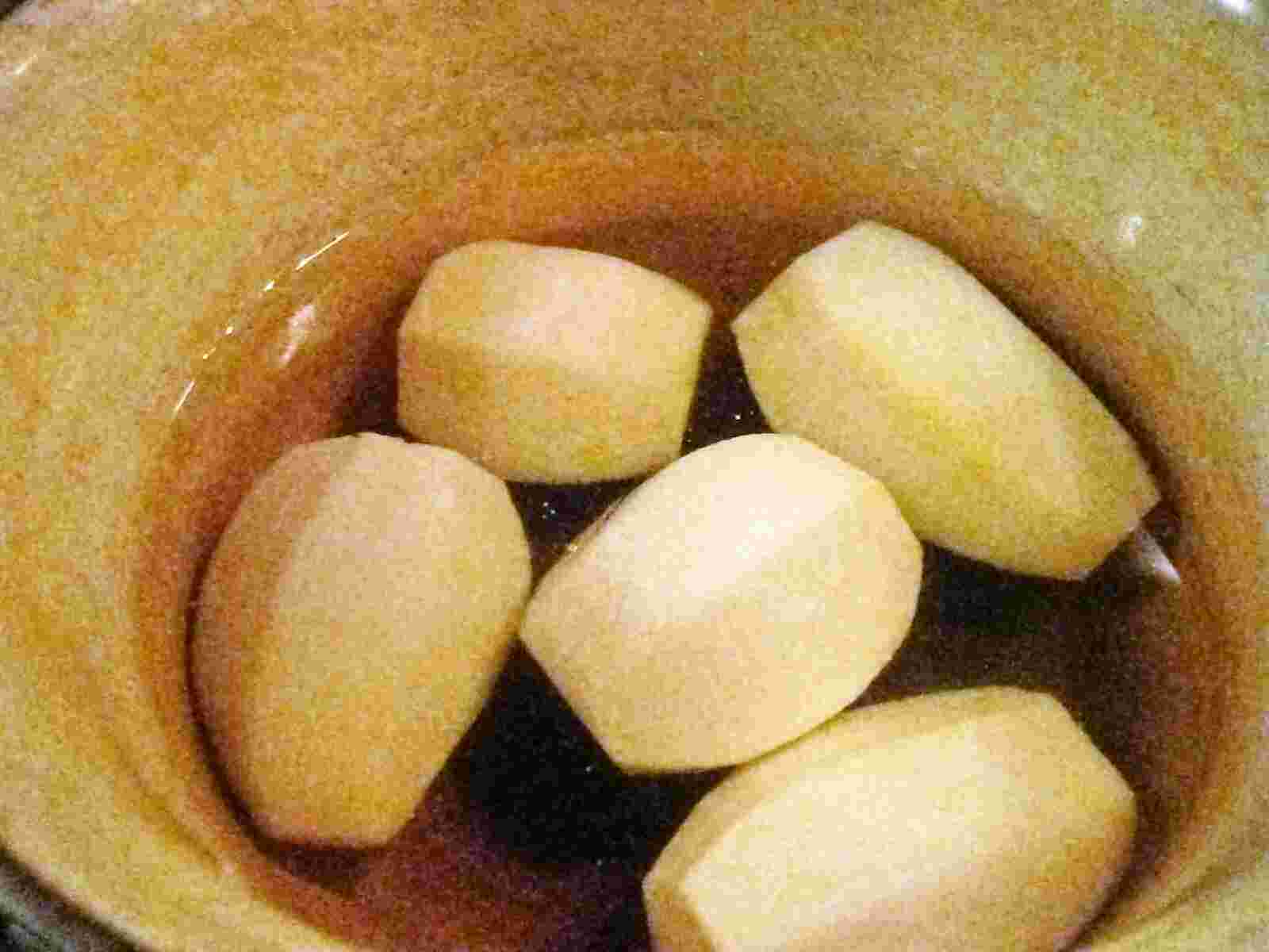 Recipes for Tom: Satoimo no misoni, yuzu-fumi / baby taro root simmered ...