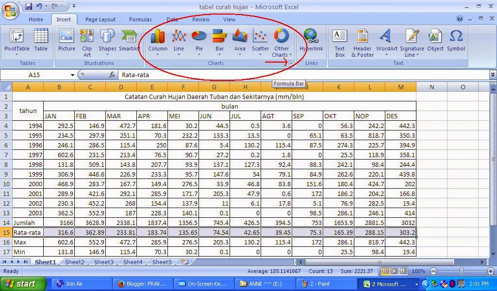 PRAKTIKUM APLIKOM: Cara Membuat Chart (Grafik) Pada Ms. Excel