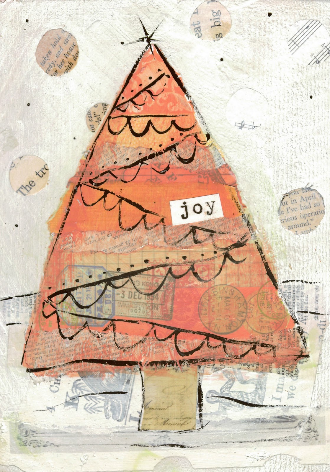 Art by Erin Leigh: More Christmas Mixed Media Collage Art