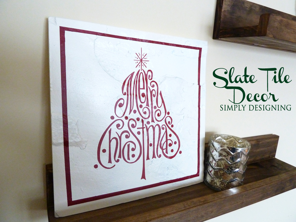 Merry Christmas Slate Decor #texturedsurface | Simply Designing with Ashley