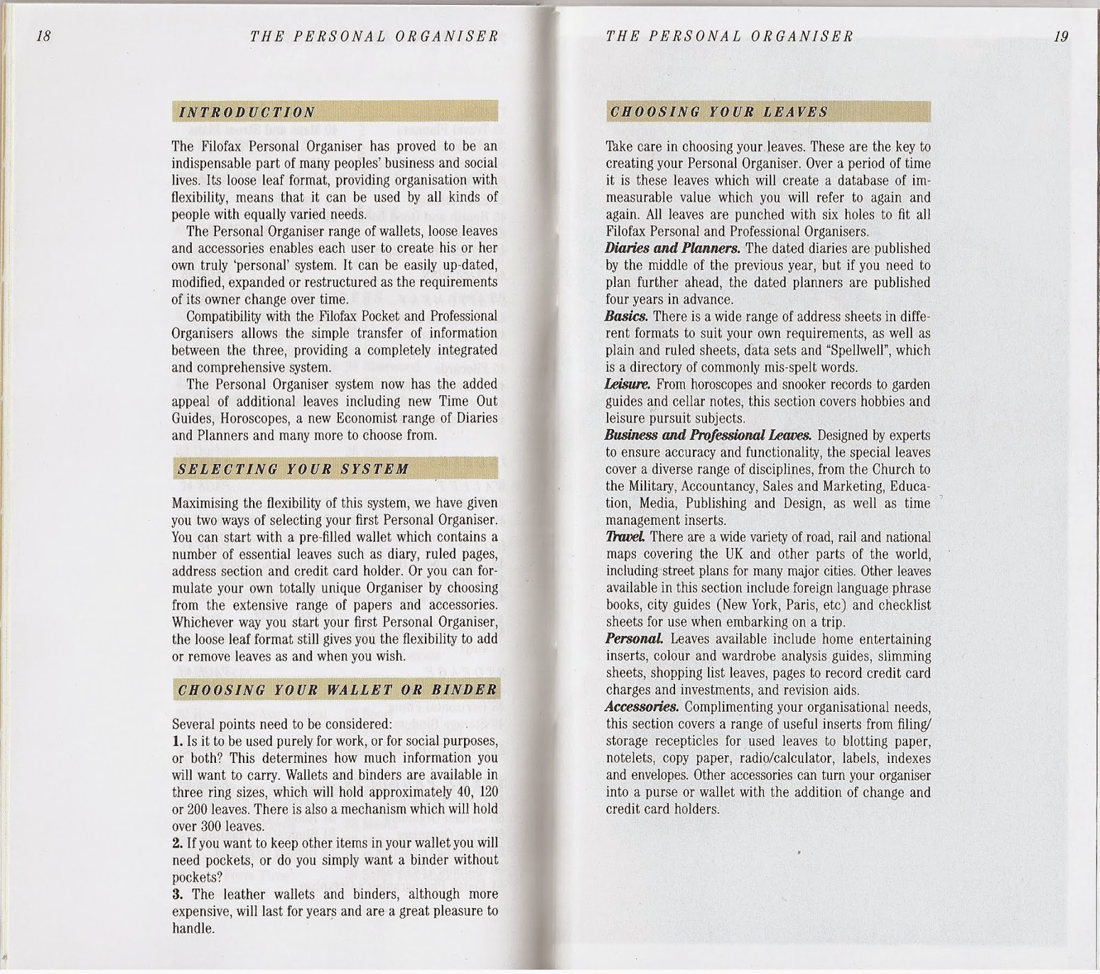 Philofaxy: Filofax Catalogue 1990