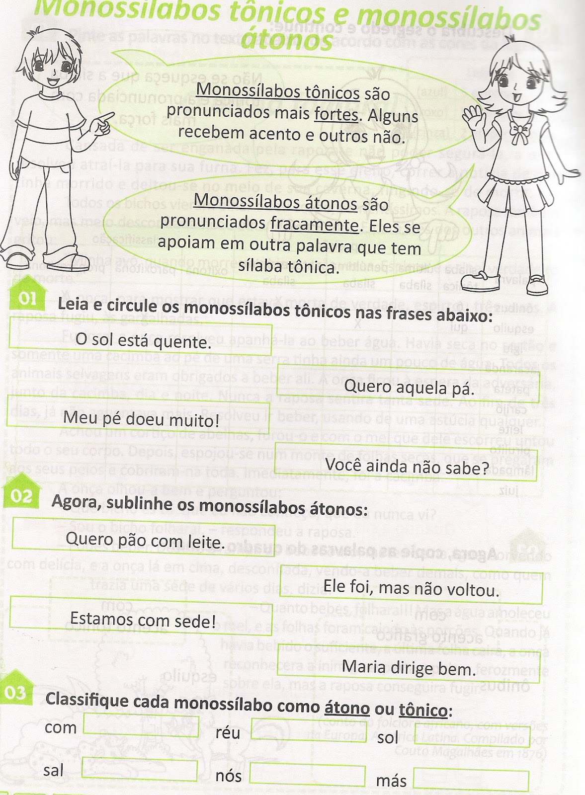 Escolinha da Hora: MONOSSÍLABOS E DISSÍLABOS