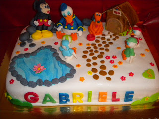 LE TORTE DI PATRICIA: TORTA DISNEY-DISNEY CAKE TOPOLINO-PLUTO CON CUCCIA PAPERINO E I NIPOTINI