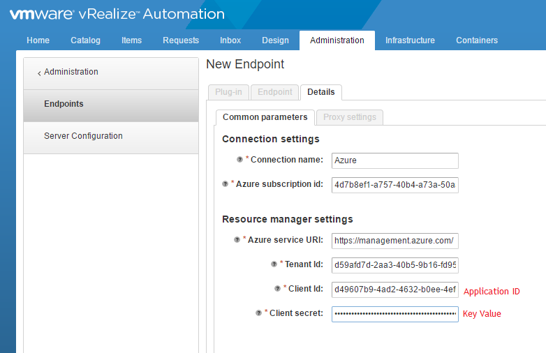-: vRA Integration with Microsoft Azure