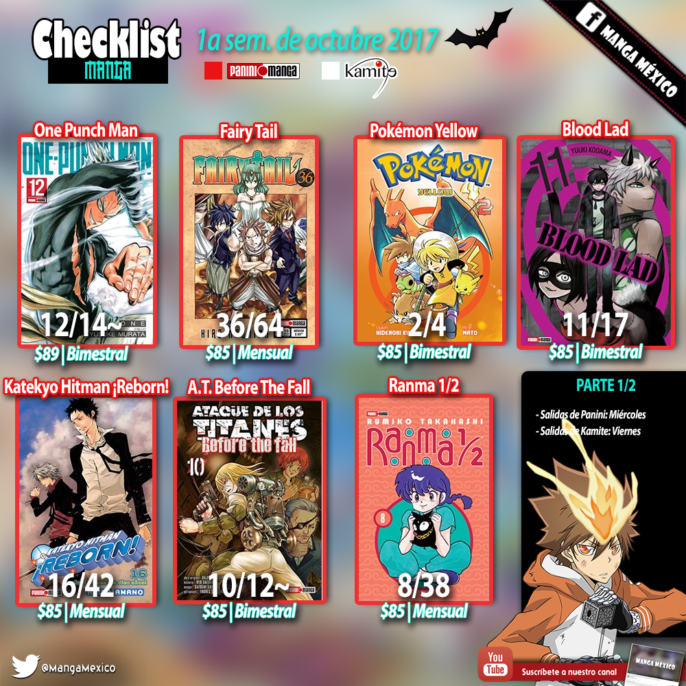 Checklist manga: Primera semana de octubre - Manga México