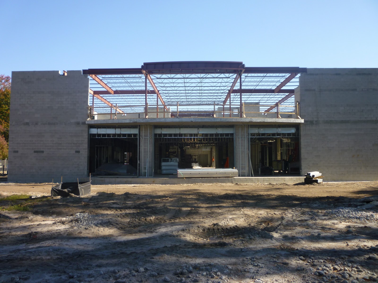 SGA Kimbel Library Expansion: Second floor roof framing