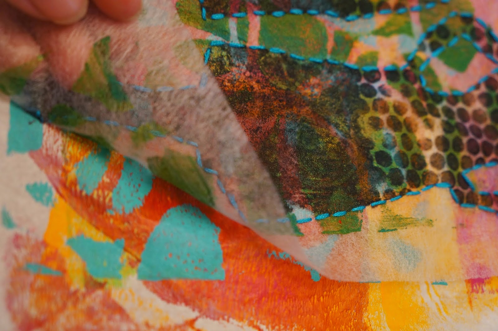 Ginger Wilson: Art with gelli prints on deli paper and interfacing