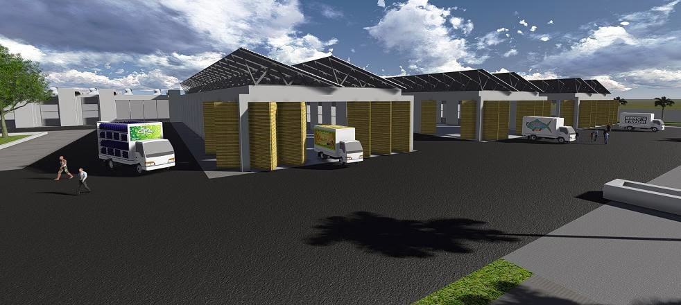 Desain Gudang 3D Exterior Model Jajar Minimalis - ARUSHA DESAIN