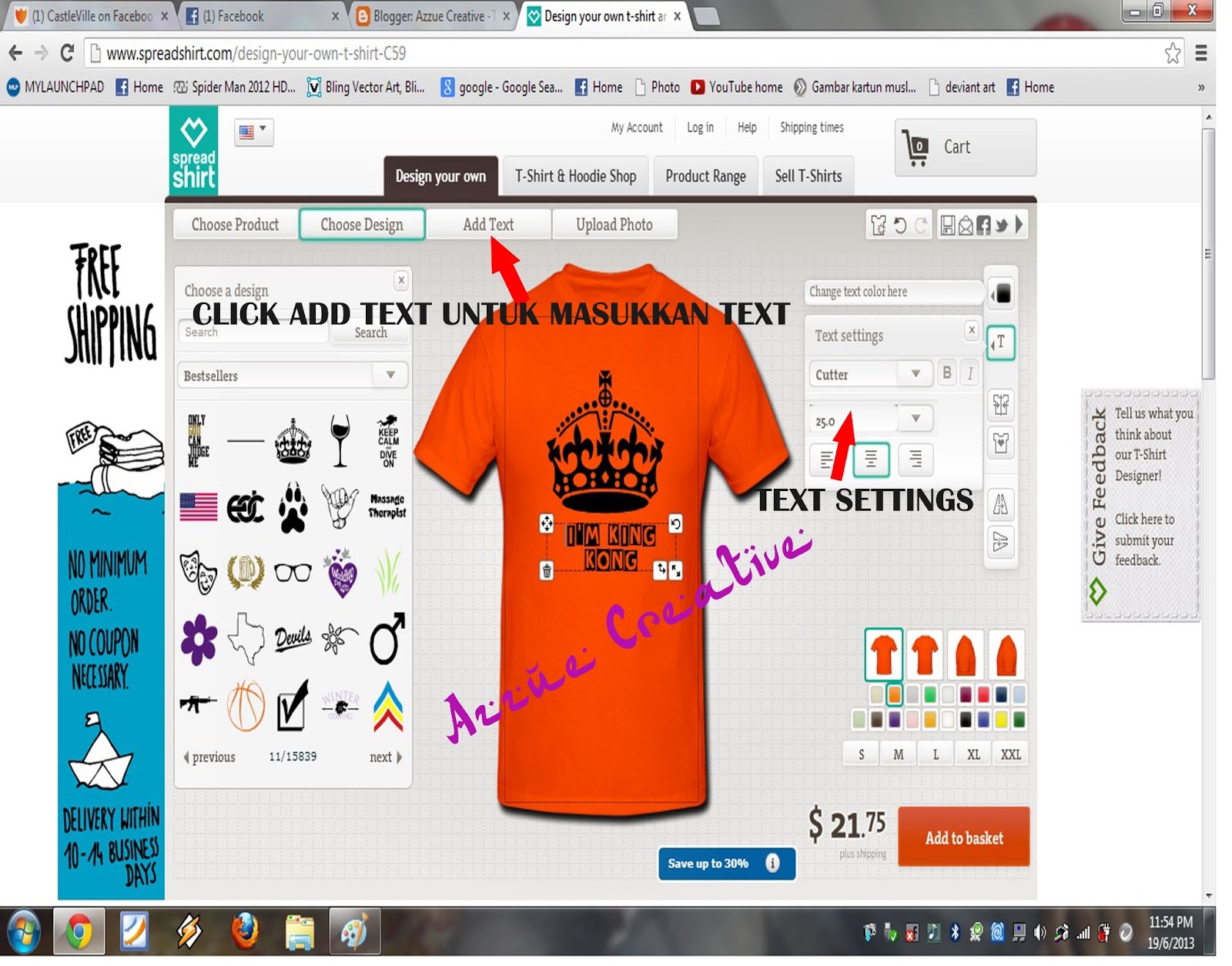 Azzue Creative -T-Shirt Printing: Moh!! Reka Design Sendiri