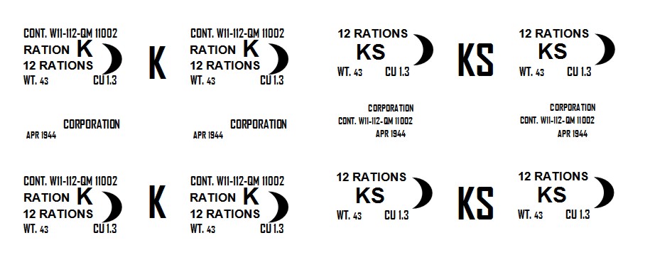 Model Builder: K-Ration Water Slide Decals