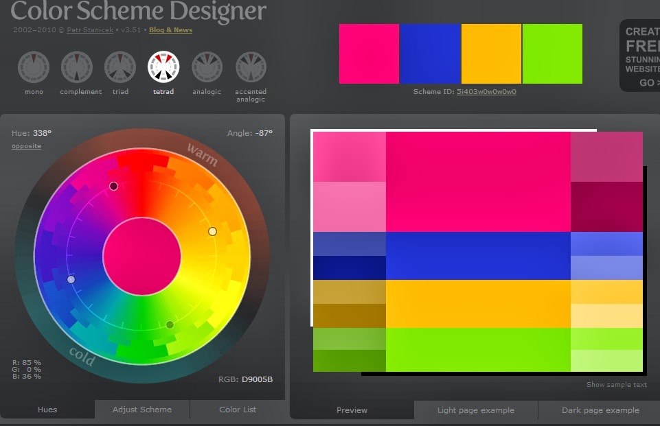 Memorable scraps: Using square colors from the color wheel