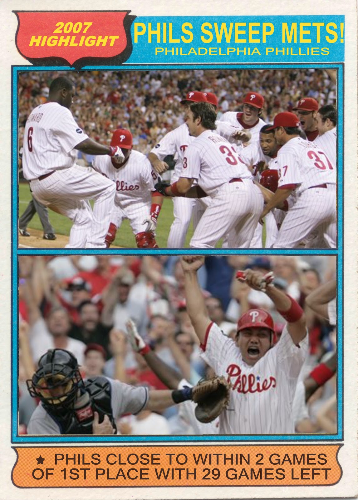 The Phillies Room: 2007 Chachi #54 Phillies Sweep Mets HL