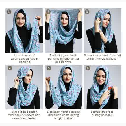 Contoh Gambar Tutorial Hijab Modern Simpel Terbaru 2016