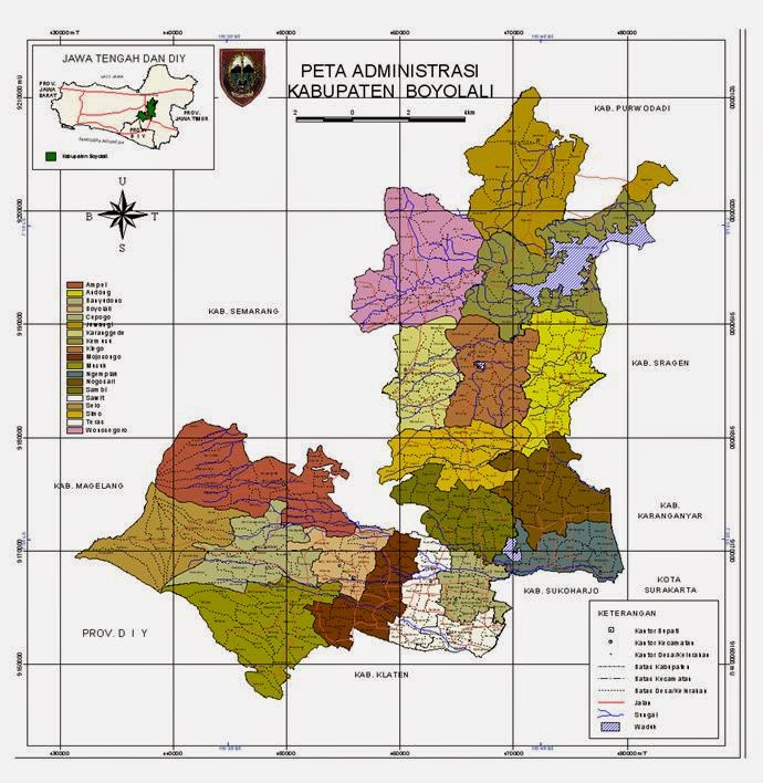 Industri Kabupaten Boyolali: Peta Administrasi Kabupaten Boyolali