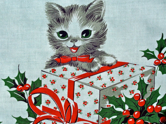 Fuzzy Kittens Craft: Vintage Cat Fabric