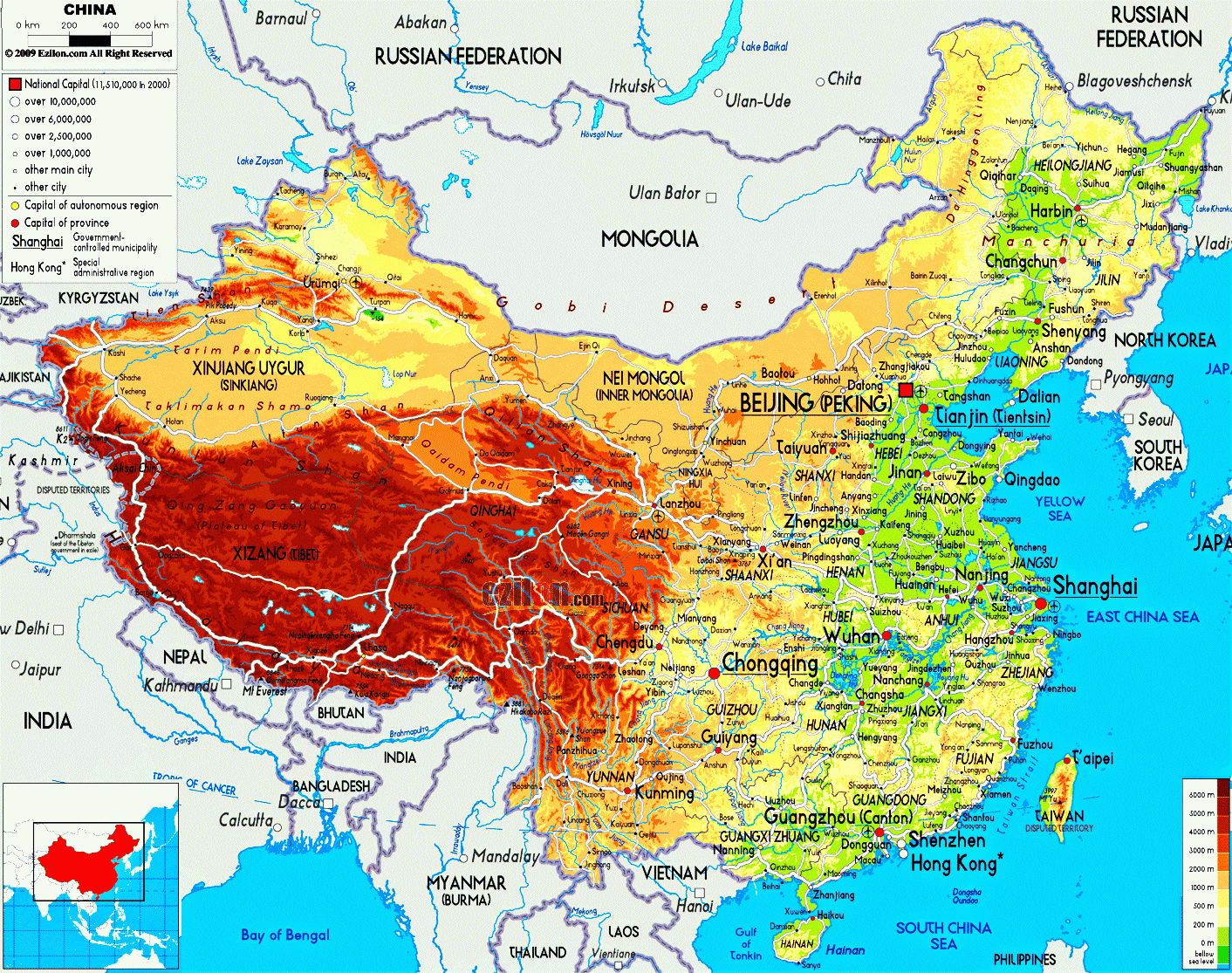 Ancient China Physical Maps Ancient China Physical Maps