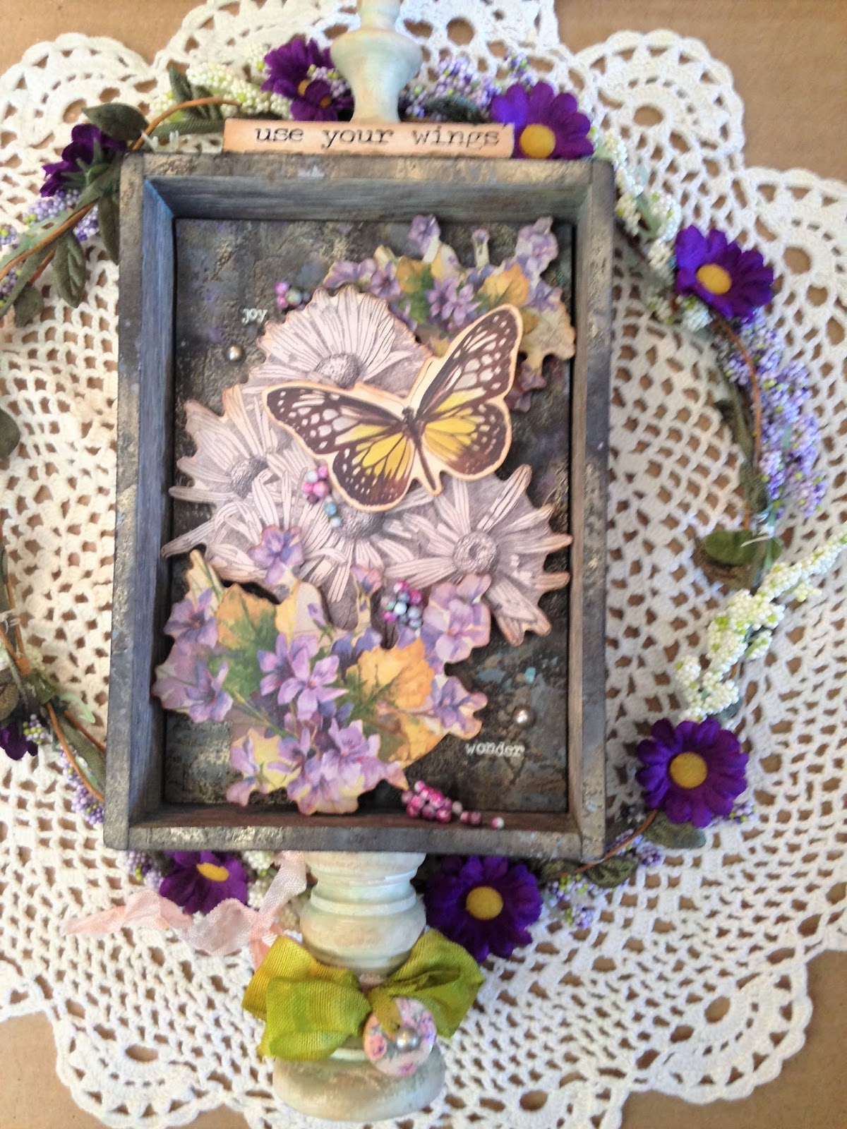 sarascloset: Vintage Shadow Box with Tim Holtz Ideaology and Prima Wax