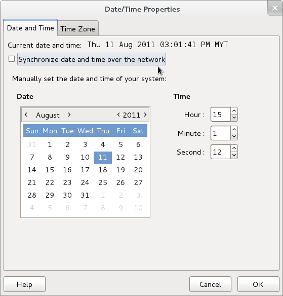 Fedora 15 System Config Date Linux Training On Basic Linux Commands