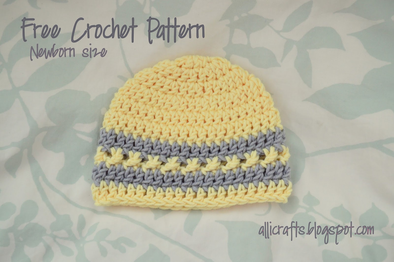 Alli Crafts: Free Pattern: Beanie with Crossed Texture Detail Row: Newborn