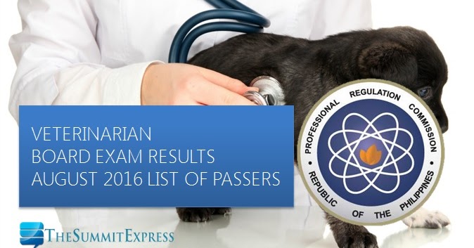 List of Passers: August 2016 Veterinarian board exam results - The ...