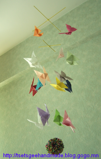 Tsetsgee: Origami butterfly mobile tutorial