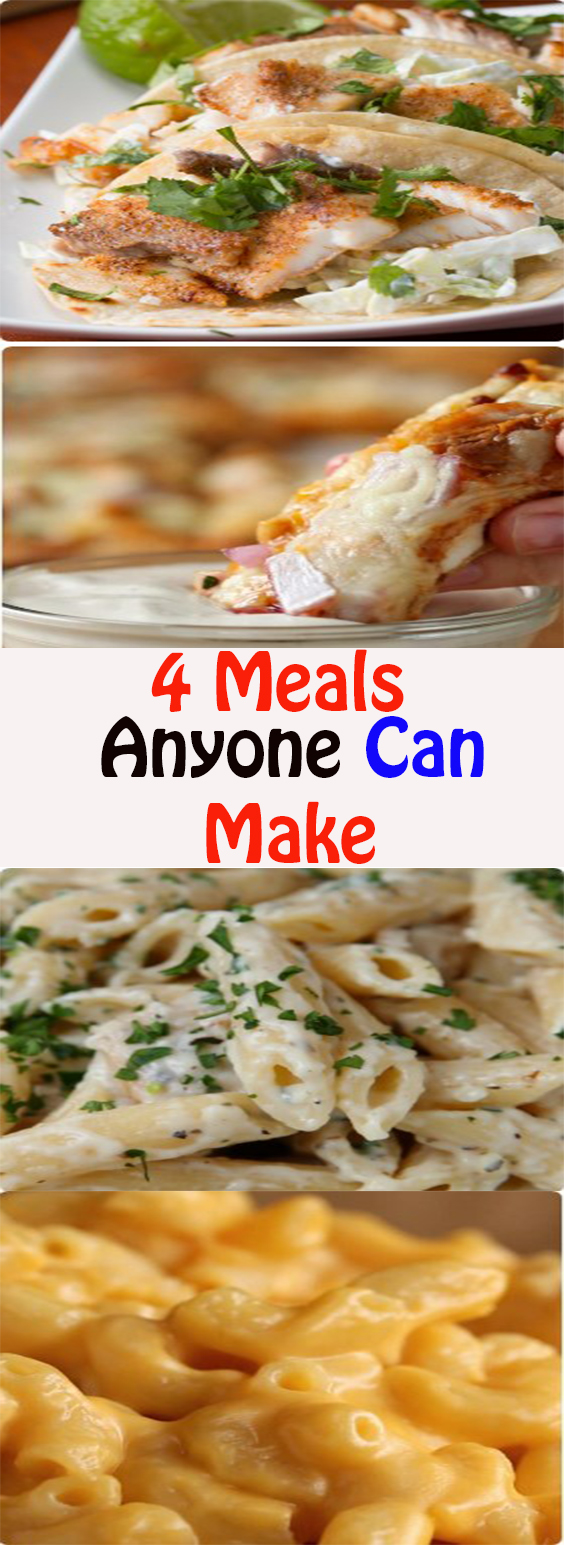 4 Meals Anyone Can Make #food #recipes #food #meals #dinner #dinners