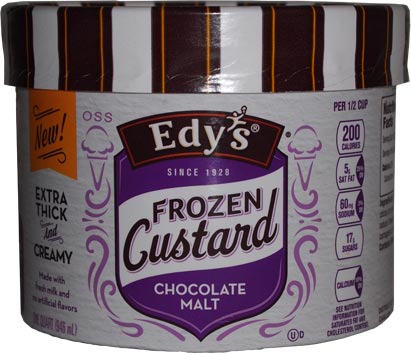 On Second Scoop: Ice Cream Reviews: Edy's Chocolate Malt Frozen Custard