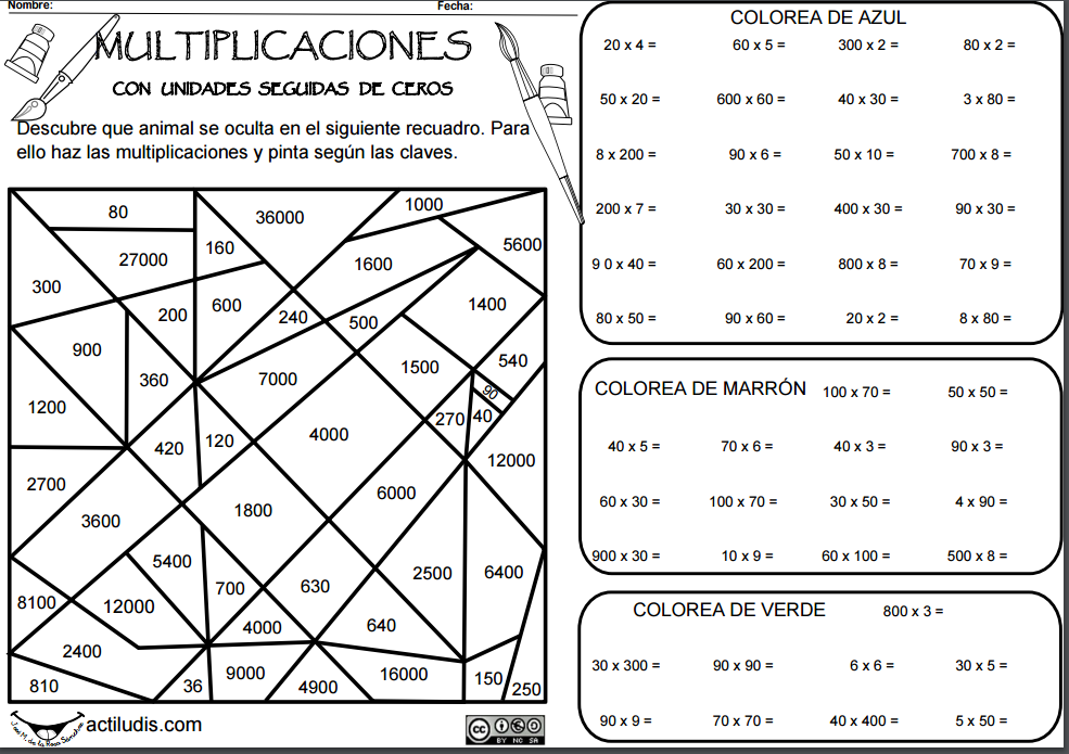 Fichas de Primaria: Multiplicaciones divertidas