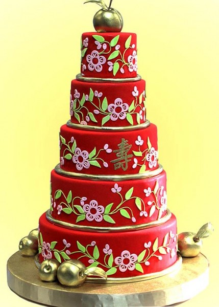 Flowers in Cakes: Chinese Wedding Cakes