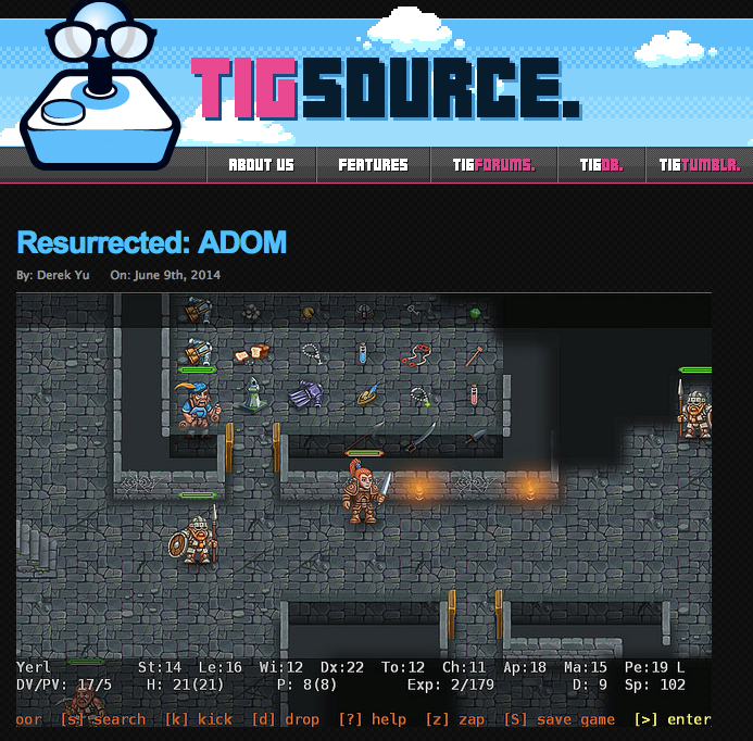 The Official Blog for ADOM (Ancient Domains Of Mystery): Nice coverage ...