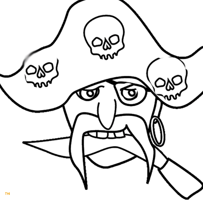 Jocuri pentru copii mari şi mici: Fişe de colorat cu piraţi