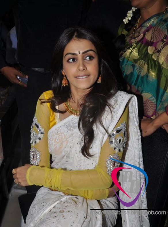 Tamil sensation Genelia D'Souza rocking in a white saree in a recent event