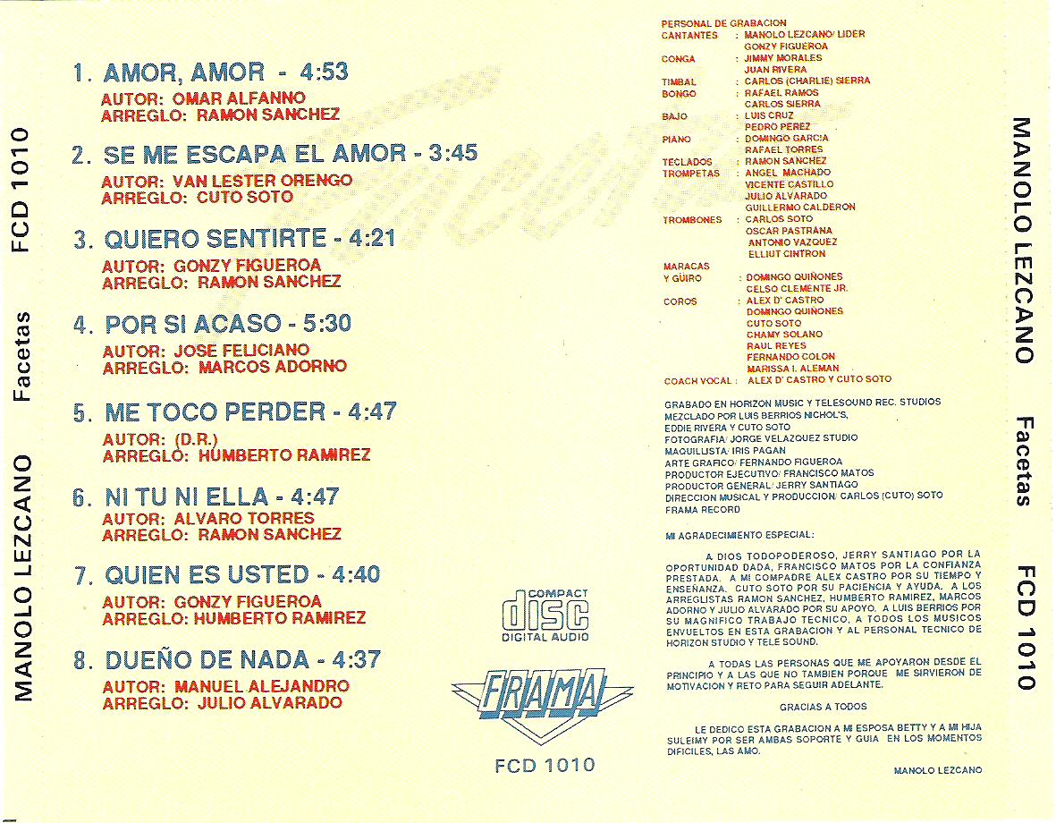 Salsa Status : Manolo Lezcano - 1991 Facetas