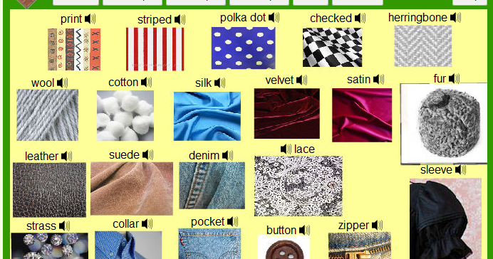 Clothing - Patterns and Material | English in Vancouver